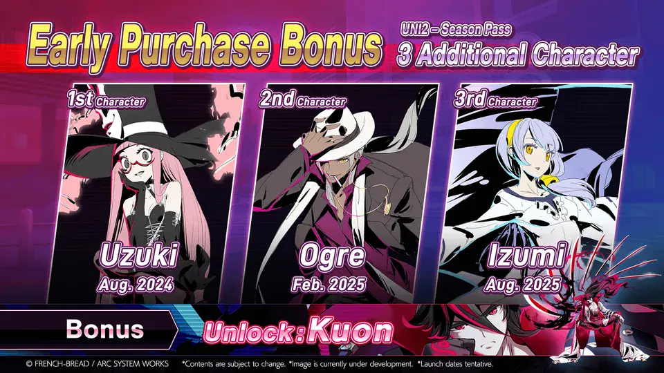 Three UNI2 Characters Announced For Season Pass | DashFight