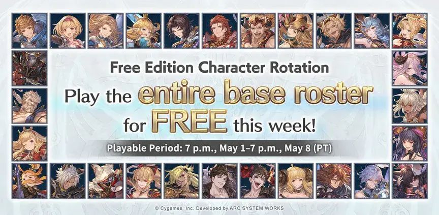 GBVSR Base Roster Available For Free For One Week | DashFight